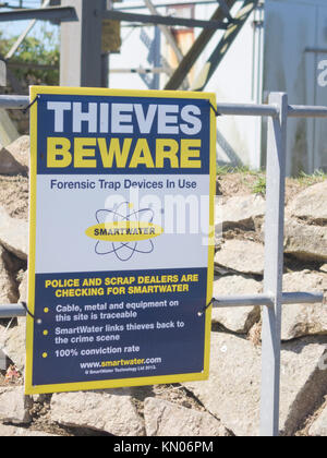 Anti Metal Theft SmartWater Sign, UK Stock Photo - Alamy