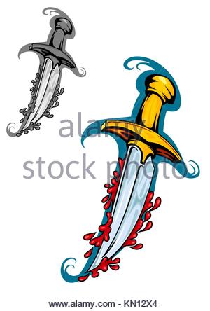 cartoon bloody dagger Stock Vector Art & Illustration, Vector Image ...
