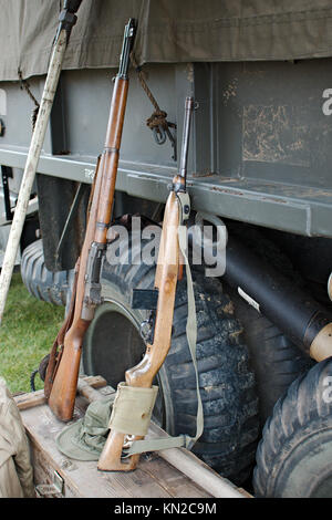 World War II era rifles in the back of a vehicle Stock Photo - Alamy