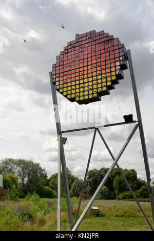 Swift tower with nest boxes for up to 100 pairs of Common swifts (Apus ...