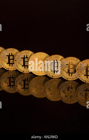 Gold coloured Bitcoins. the cryptocurrency which has made spectacular ...
