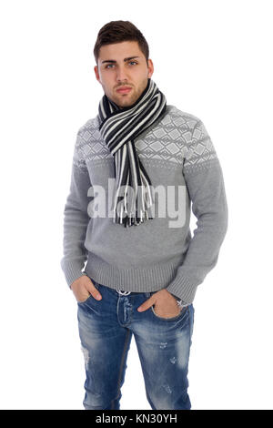 Full size photo of young cheerful guy watch movie rejoice triumph fists ...