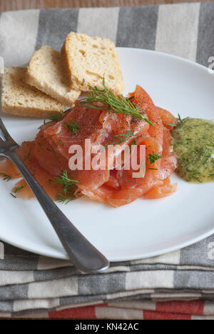 Close-up of dill on a gravlax portion Stock Photo - Alamy