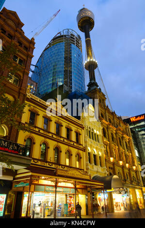 Australia, Sydney, Pitt Street Mall, the main shopping street in Sydney ...