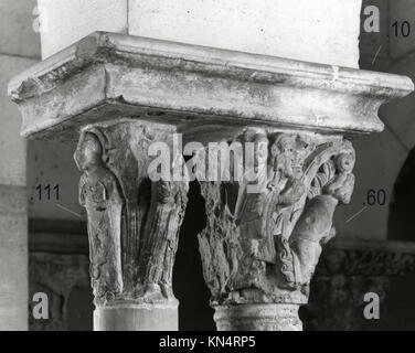 This capital depicts the Presentation of Christ in the Temple, a ...