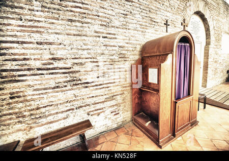 Confession Confessional box booth inside St Marys Church, Gdansk ...