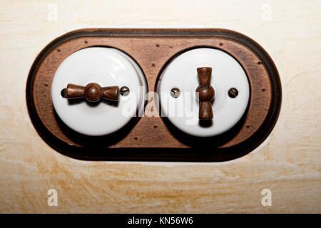 Old style light switch Stock Photo - Alamy
