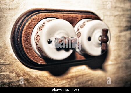 Old style light switch Stock Photo - Alamy