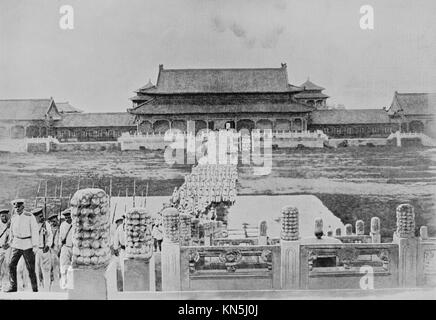 Boxer Rebellion 1900, Military Parade in the Imperial Palace of Beijing ...