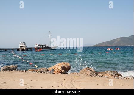 Bodrum Anatolia nice view of the sea. Beach Bodrum Anatolia with sand ...