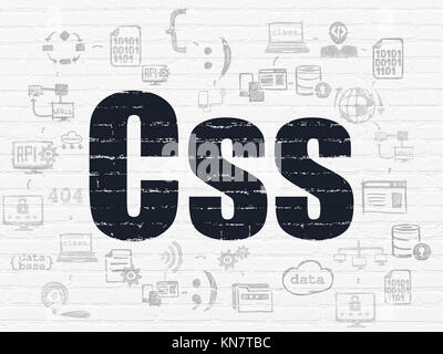Database concept: arrow with Css on grunge wall background Stock Photo ...