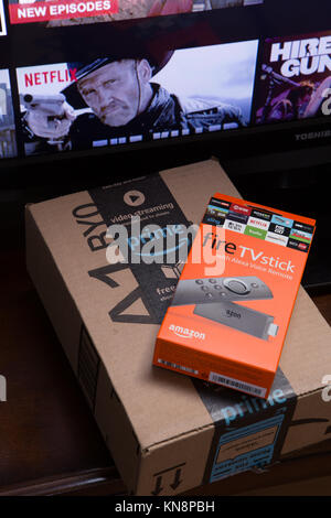 2nd generation Amazon TV Fire Stick with Alexa voice remote control ...