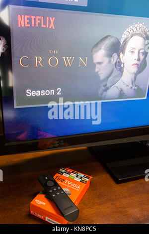 2nd generation Amazon TV Fire Stick with Alexa voice remote control ...