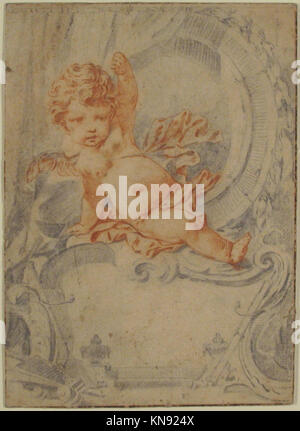 This artwork features a depiction of Cupid, the Roman god of love ...