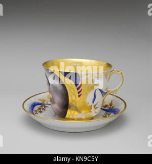 This porcelain cup and saucer, created by Rudolph T. Lux around 1861 ...