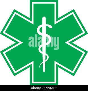 Medical symbol of the Emergency - Star of Life Stock Vector Image & Art ...