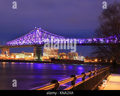 Jacques Cartier Bridge Illuminated at night. Montreal, Quebec, Canada ...