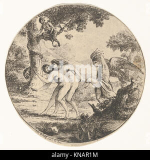 This artwork, titled 'Expulsion from Paradise,' depicts the biblical story of Adam and Eveâ€™s ...