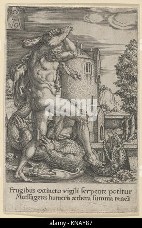 This depiction of Hercules, a hero from Greek mythology, is a striking ...