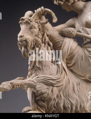Sculpture of a Bacchante riding a goat, representing revelry and ...
