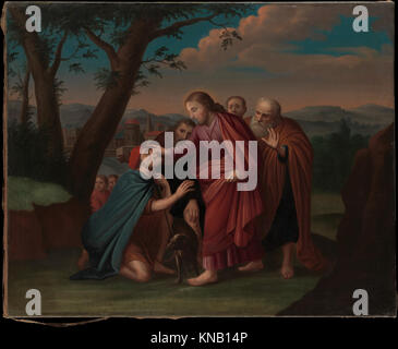 'Christ Healing a Blind Man' depicts the biblical scene where Christ ...