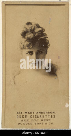The card depicts Mary Anderson from the Actors and Actresses series ...