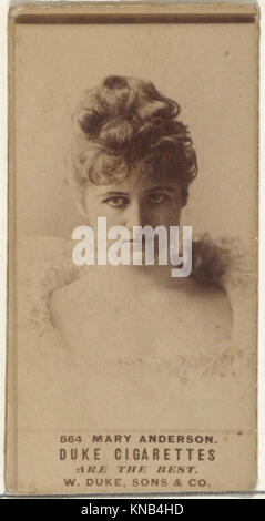 The card depicts Mary Anderson from the Actors and Actresses series ...