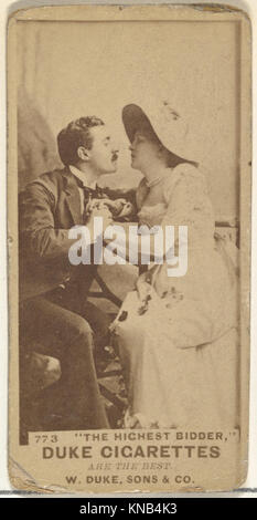 This card depicts 'The Highest Bidder' from the Actors and Actresses ...