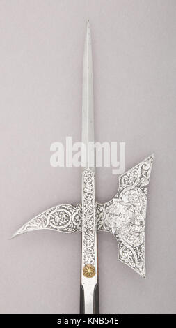 A historical halberd from the MET collection, a pole weapon used in ...