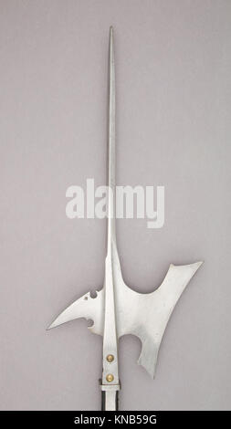 A halberd, a type of pole weapon used in the medieval period ...