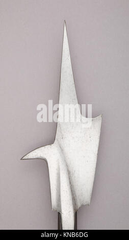 This halberd is a pole weapon featuring an axe blade, spear point, and ...