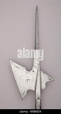 A medieval halberd, a pole weapon, illustrating historical weaponry ...