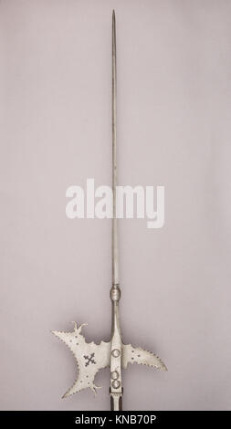 This medieval halberd is a pole weapon with detailed construction, used ...