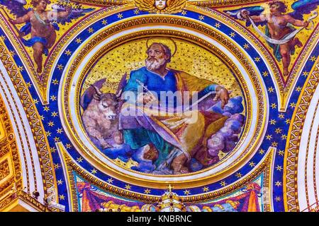Saint Luke Winged Ox Gospel Writer Evangelist Mosaic Angels Saint Peter ...