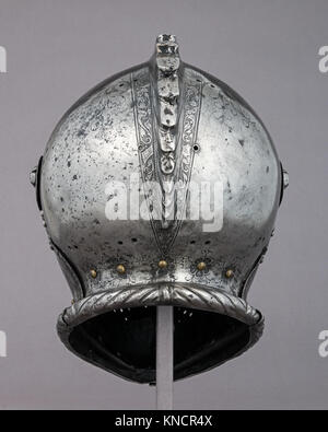 This armet, a type of armor, features a mask visor designed for ...