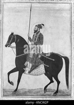 This portrait of Aurangzeb, the Mughal emperor, depicts him in his ...