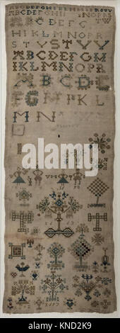 This embroidered sampler is a detailed work of textile art, showcasing ...