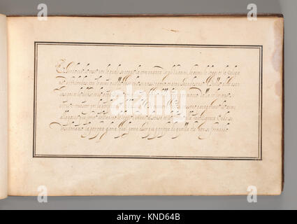 This calligraphic exercise showcases Italian cursive script, a ...