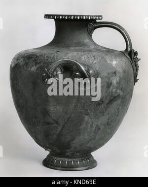 This Greek bronze hydria with silver inlay, dating to the late 5th ...
