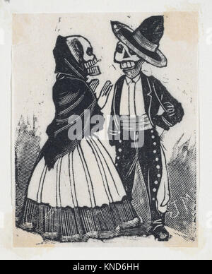 José Guadalupe Posada, Male skeleton wearing military dress (vignette ...