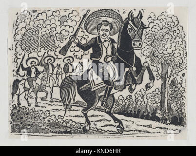 This metal-plate engraving by JosÃ© Guadalupe Posada depicts a scene ...