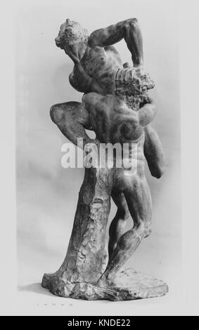 The ancient Greek statue of Hercules and Antaeus wrestling, drawn to ...