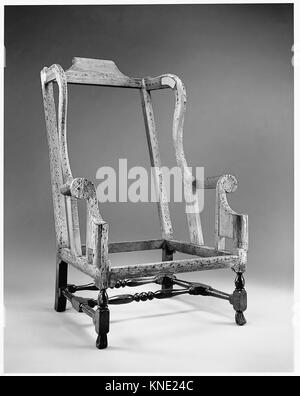 This easy chair is a classic example of early furniture design ...