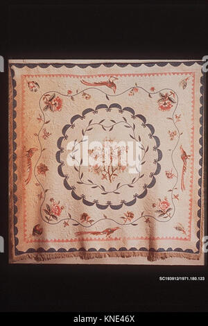 This chintz-appliqued quilt is a fine example of textile art, featuring ...