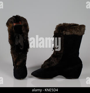These boots illustrate historical footwear design, materials ...