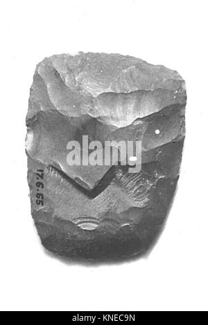 This flint scraper, an ancient tool, was used for cutting, shaping, and ...