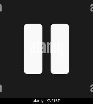 Pause Icon, Media Player Button Sign Flat Design Vector Illustration ...