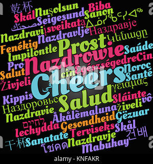 Word Cheers in different languages Stock Photo - Alamy