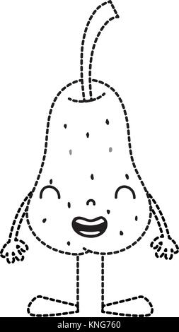 dotted shape delicious pear fresh and organic fruit Stock Vector Image ...