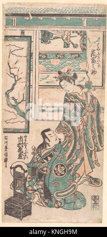 The Actor Arashi Tominosuke (Standing) in the Role of Hyasakihime, and ...